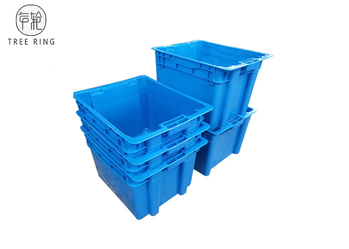 Square Fish Plastic Tote Boxes With Lids Food Grade 505 * 410 * 320 Mm ...