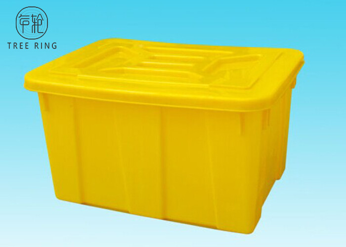 Commercial Colored Plastic Storage Totes With Lids / Cover Stacking And ...