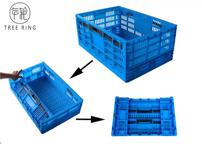 Foldable Collapsible Plastic Crate For Food Industry , Fruit And ...