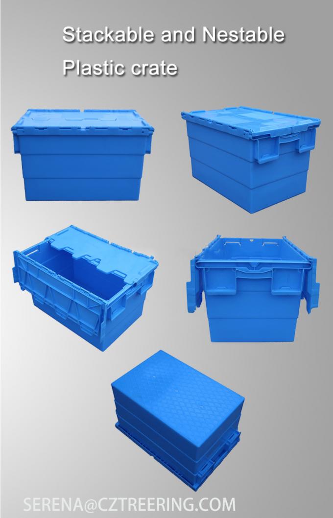 Hard Collapsible Plastic Crate With Attached Lid For Storage 600 * 400 ...