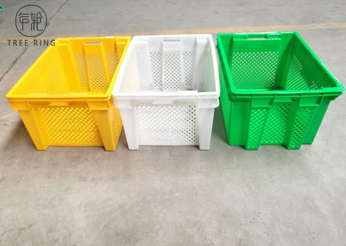 Colored Euro Perforated Hygienic Plastic Packing Crates 630 * 420 * 315 ...