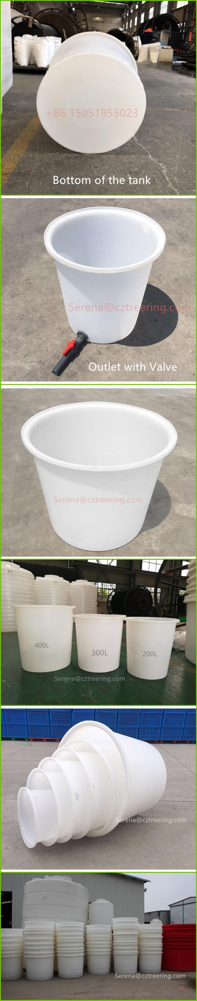Cylindrical Polyethylene Food Holding Open Top Plastic Tanks With Cover ...