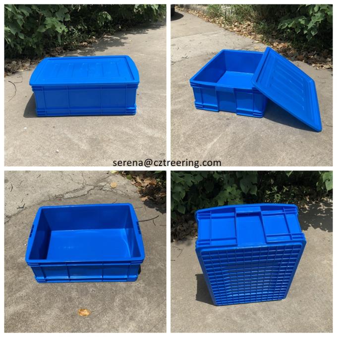 HDPE Euro Stacking Containers Blue Color Straight Wall Containers With ...