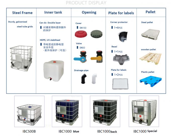 800l Ibc Hazardous Goods Container Food Grade Ibc Tank For Storage And ...