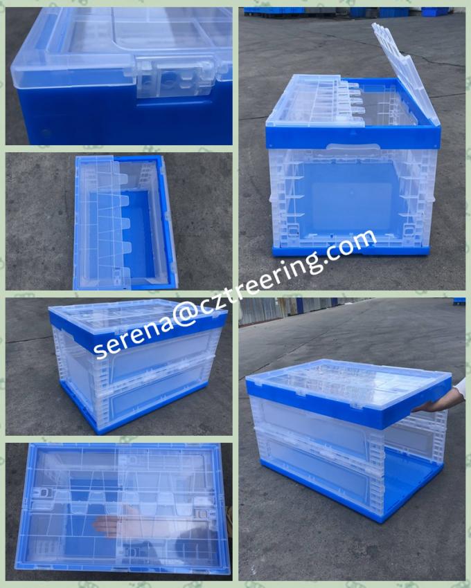 HDPE Collapsible Moving Boxes Folding Foldable Crate With attached lids ...